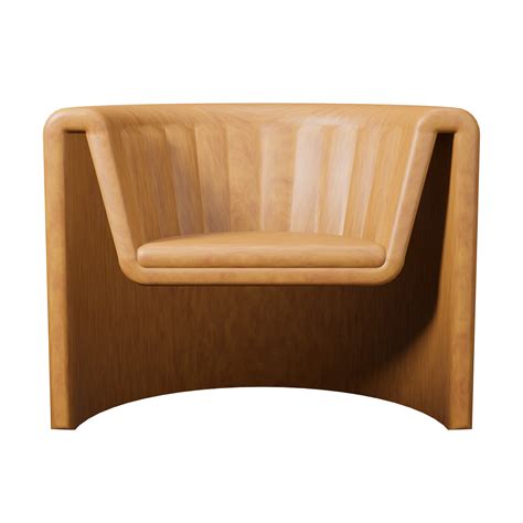 Wood Modern Armchair Sofa Wooden Seat 3d Rendering Modern Interior