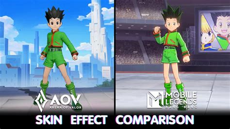Gon Freecss Aov Vs Gon Freecss Mlbb Skin Effect Comparison Hunter X Hunter Collab Youtube