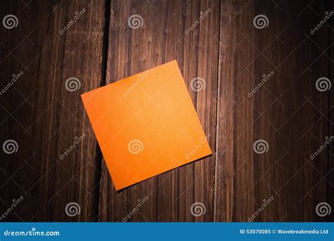A Orange Post It Note Stock Image Image Of Copy Adhesive 53070085