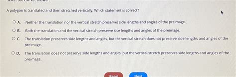 Solved A Polygon Is Translated And Then Stretched Vertically Which