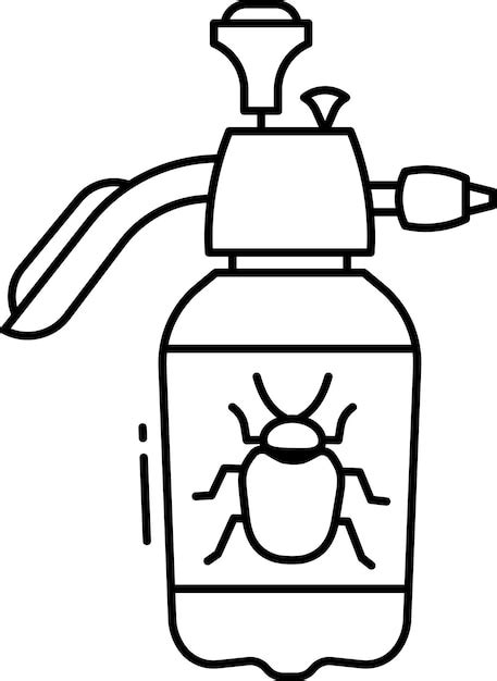 Bug Spray Outline Vector Illustration Premium Vector