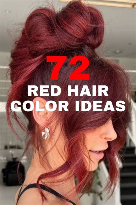 Elegant Textured Updo With Rich Red Tones Red Hair Color Deep Red