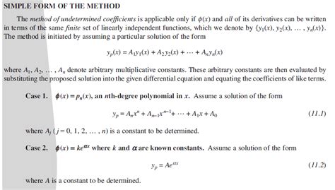 Method Of Undetermined Coefficients Where Is My Mistake R