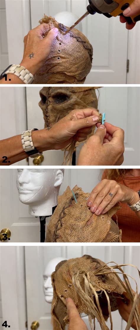How To Make A Scary Scarecrow Mask With Burlap For Halloween Burlap