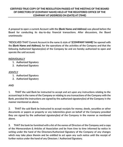50 Free Board Resolution Templates Format Guide And Samples