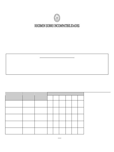 Regimen Sobre Incompatibilidad A4 Pdf Pdf
