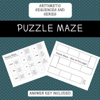 Arithmetic Sequences And Series Puzzle Maze Activity By Math With Macy