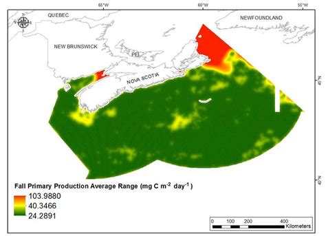 Prediction Standard Error Surface Of Fall Primary Production Average