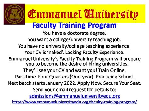 Faculty Training Program