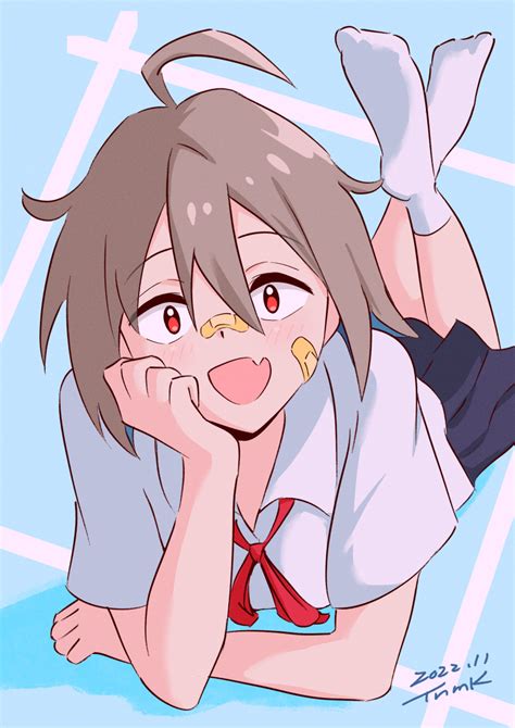 Safebooru 1girl D Absurdres Ahoge Artist Name Bandaid Bandaid On