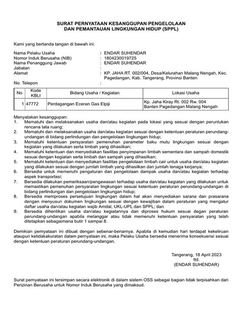 Endar Suhendar Nib 1804230019725 Sppl Pdf