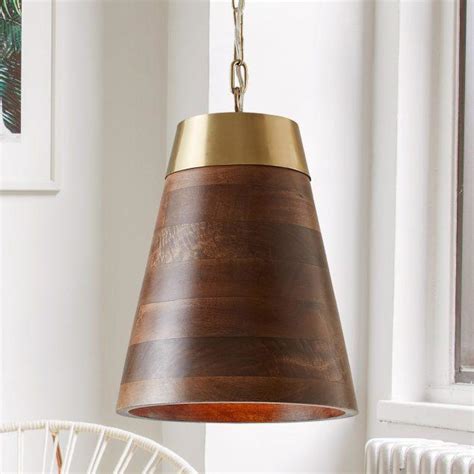Capital Lighting 330314wr One Light Pendant Wood And Brass