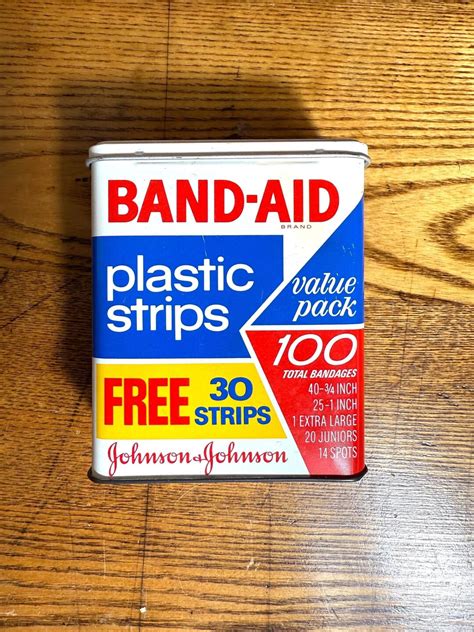 Vintage 1970s Band Aid Tin Johnson And Johnson Empty Etsy