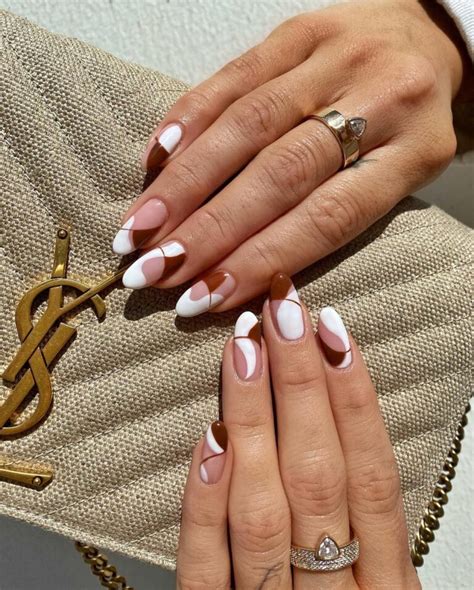 33 Pretty Brown And White Nails You Have To See Nail Designs Daily