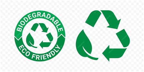 Biodegradable Recyclable Icons Organic Bio Package Vector Leaf And