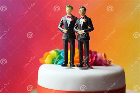 Wedding Cake Topper With Two Grooms Figurines Of A Gay Couple Gay