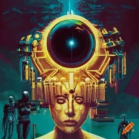 Gold Sci Fi Machine Artwork