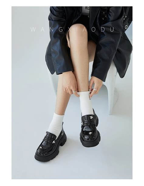 【王小毒】小宇宙 鞠婧祎同款7cm厚底乐福鞋女粗跟新漆面小皮鞋 淘宝网 花瓣网