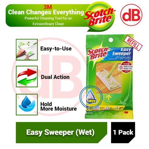 3m Scotch Brite Easy Sweeper Wet Wipes Refill Shopee Malaysia