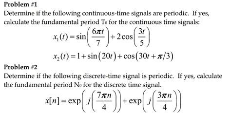 Solved Problem 1 Determine If The Following Continuous Time