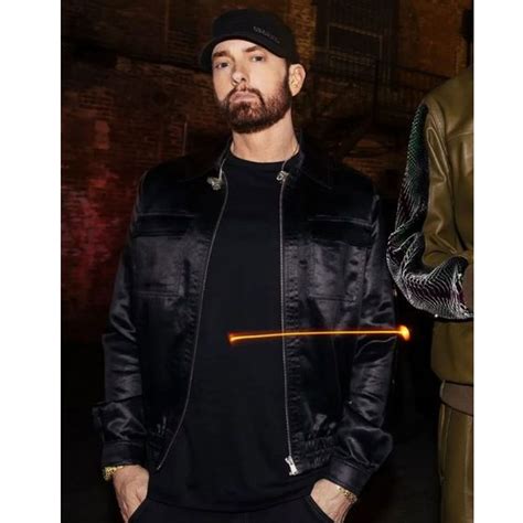 Bomber Black Satin Mtv Awards Eminem Jacket