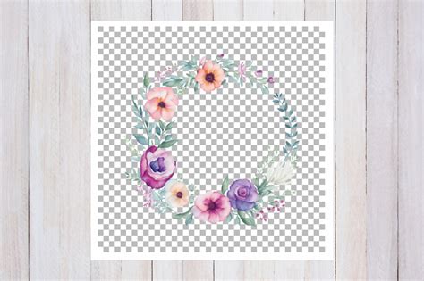 Circle Shaped Watercolor Floral Frame Grafik Von Creative Designs