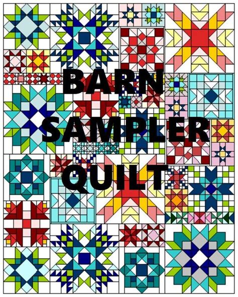 Barn Star Sampler Quilt Pattern Adaption Quilt Along Booklet Paper Pieced Blocks All 12