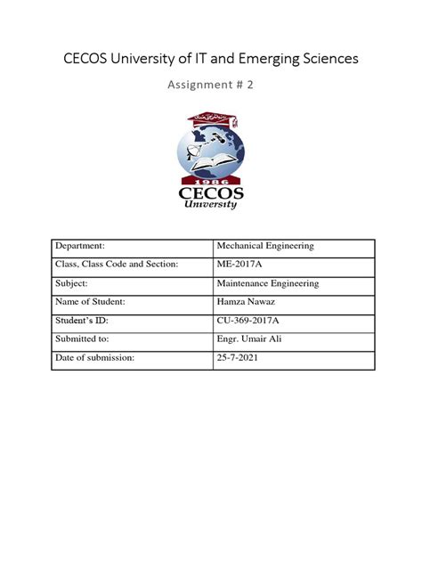 Assignment 2 Cu 369 2017a Pdf Screw Oil