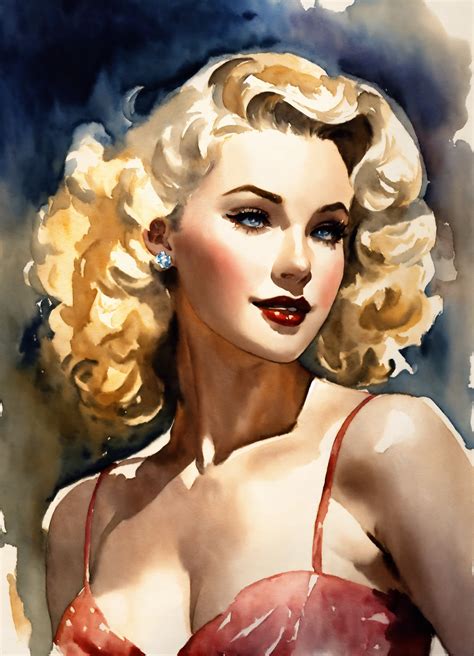 Lexica Beautiful Uso Show Girl Curled Blonde Retro Hair Old