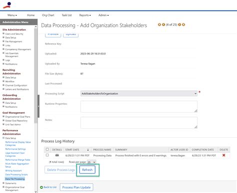 Adding Organization Stakeholders Via Data Processing Script Peoplefluent