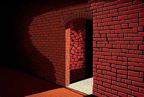 Premium Ai Image Red Brick Wall Void