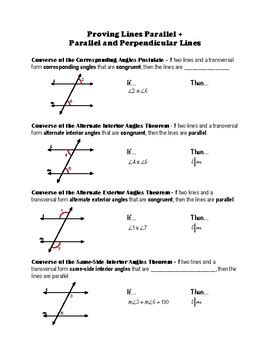 Geometry Notes Parallel Lines Transversals Proving Lines Parallel