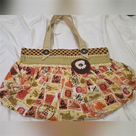 Handmade Bags Vintageinspired Stamp Print Handmade Tote Bag Poshmark