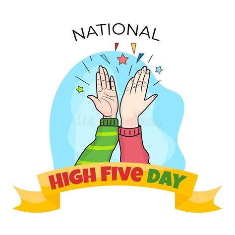 National High Five Day Illustration Suitable For National High Five Day Celebration Stock