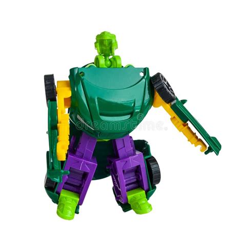 Toy Robot Transformer Constructor From Parts Isolated On A White