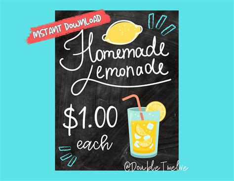 Lemonade Stand Sign Food Truck Farmers Market Vendor Booth