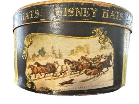 Vintage Disney Hat Box With Currier And Ives Design 4752427303