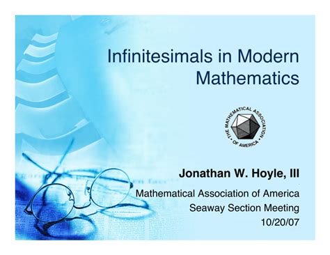 pdf infinitesimals in modern mathematics