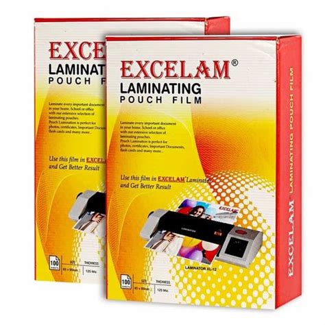 Laminated Pouch Excelam Lamination Pouch Size 65x95mm 125 Micron 100 Sheets Per Pack