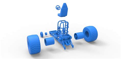 Chassis Of Mini Rod Pulling Tractor 1 25 3d Model By Techitemsrock