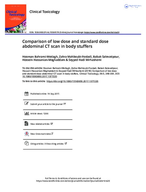 Pdf Comparison Of Low Dose And Standard Dose Abdominal Ct Scan In Body Stuffers