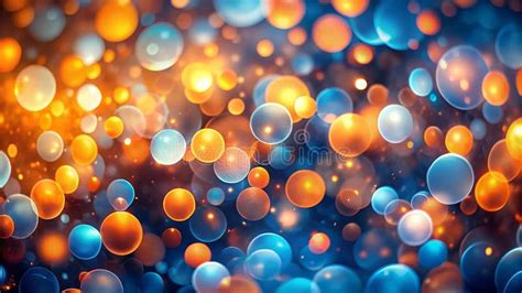 Abstract Background Of Illuminated Spheres In Vibrant Blue And Orange Hues Generative Ai Stock