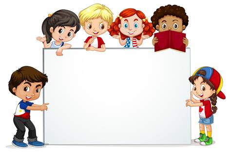Quadro Em Branco Com Crianças Felizes Download Vetores Gratis