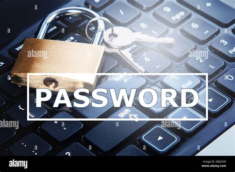 Padlock And Laptop Computer With Password Field Concepts Of Information Privacy And Cyber