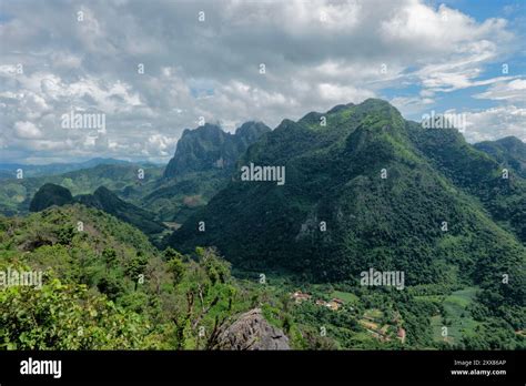 View Of Surrounding Limestone Peaks From Pha Daeng Peak Nong Khiaw