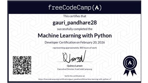 I Have Successfully Completed The Machine Learning With Python