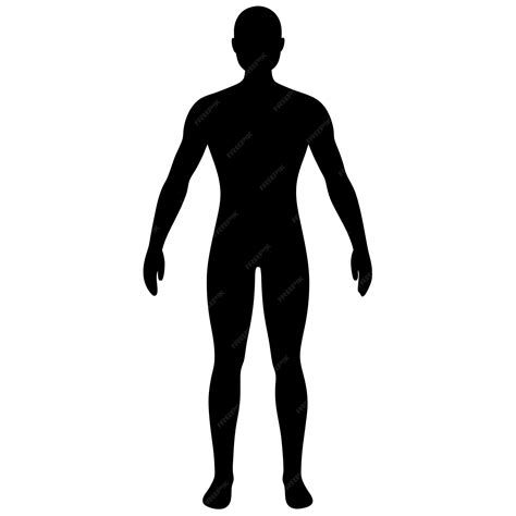 Human Full Body Silhouette Image Art For Vector Illustration On White