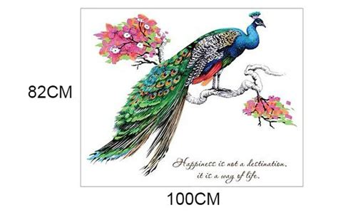 Green Peacock Wall Decal Bird Wall Decal Peacock Sticker Etsy