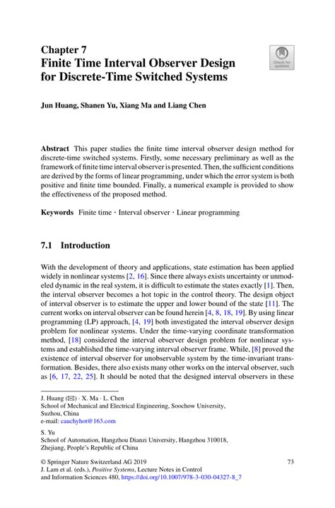 pdf finite time interval observer design for discrete time switched