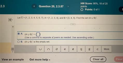 Solved Let U 2 3 5 6 7 A 1 2 3 4 And B 3 4